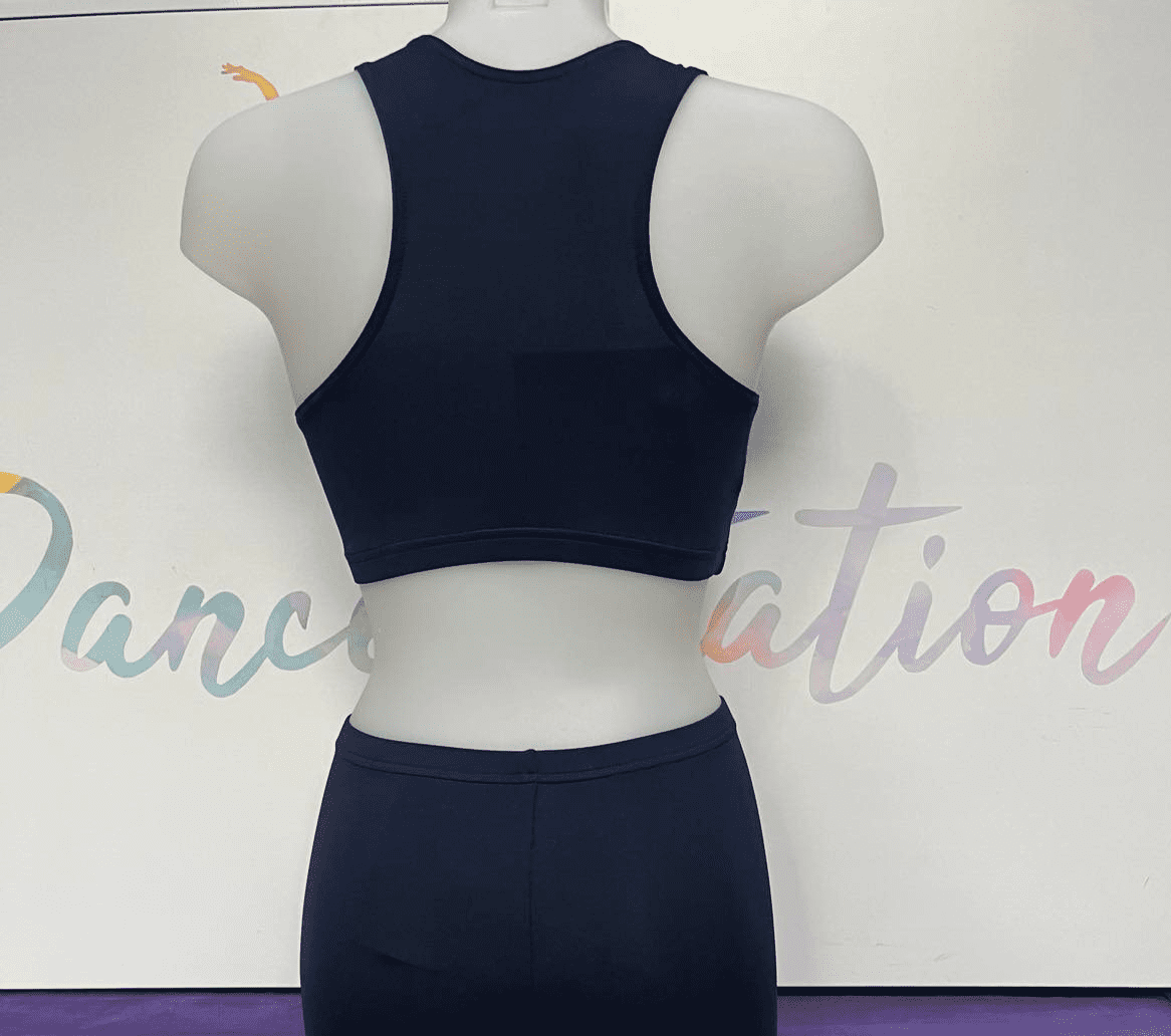 Tappers and Pointers Crop Top Racer Back Navy Meryl