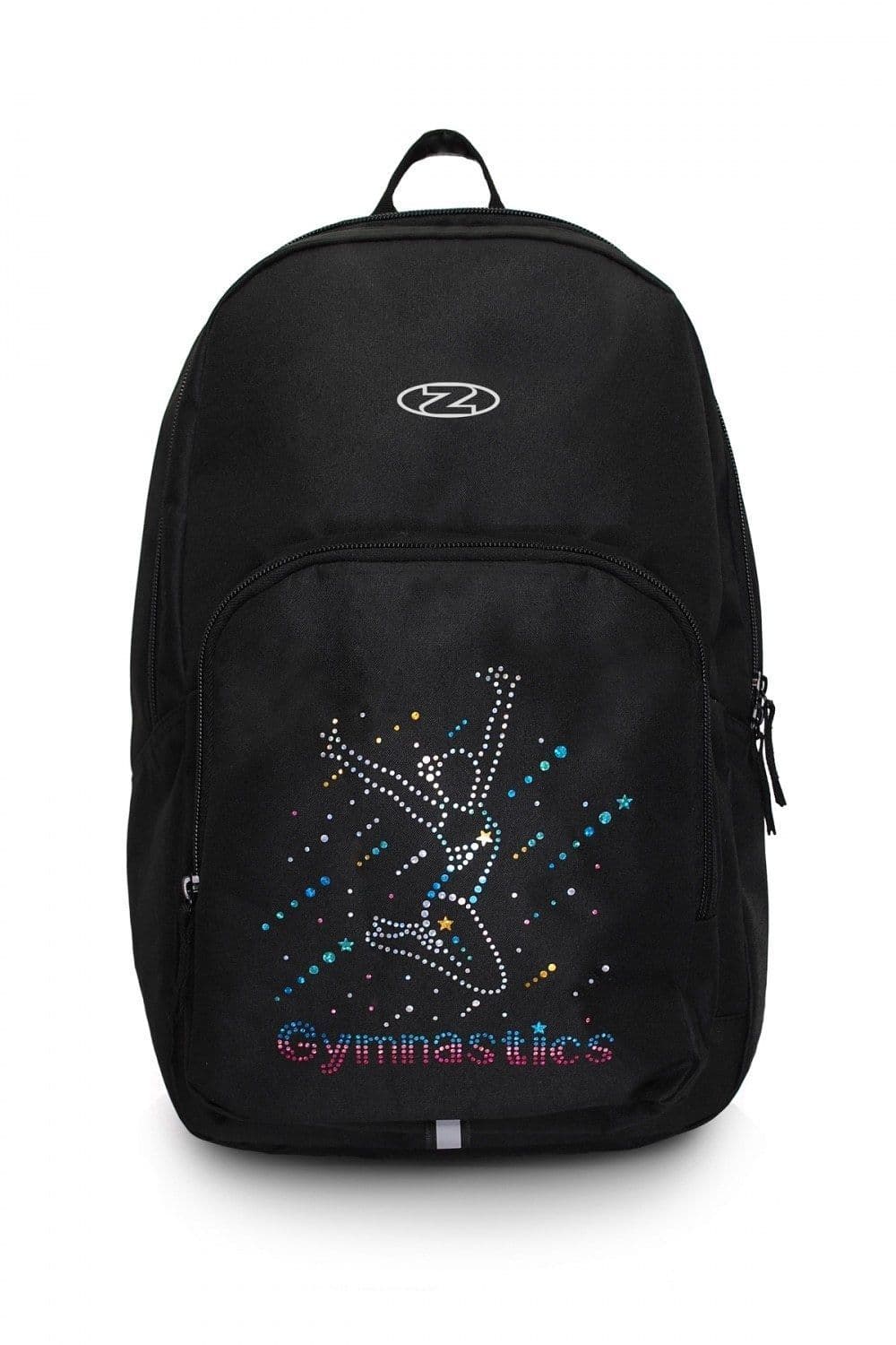 THE ZONE Gymnastics Backpack Gym Kit Bag Black with Rainbow Hologram Design