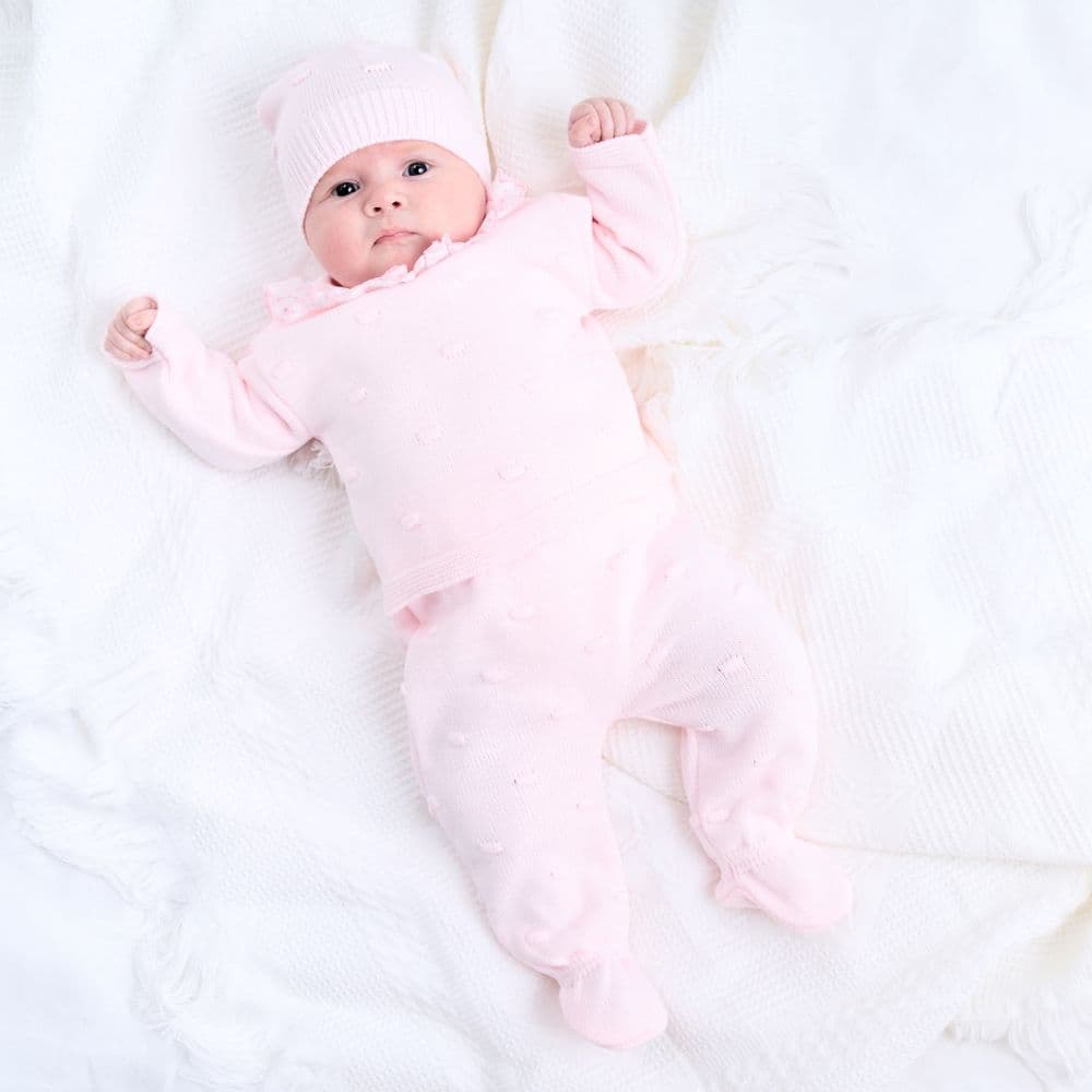 Pink bobble set with hat