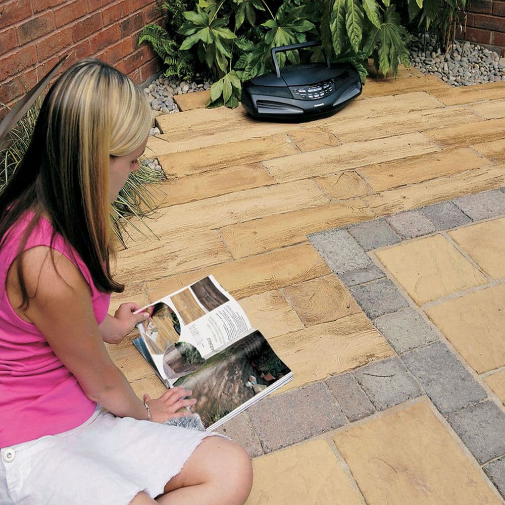 Marshalls Paving-Manmade Woodstone -Light Buff-PAVING SLABS SINGLE SIZE ...
