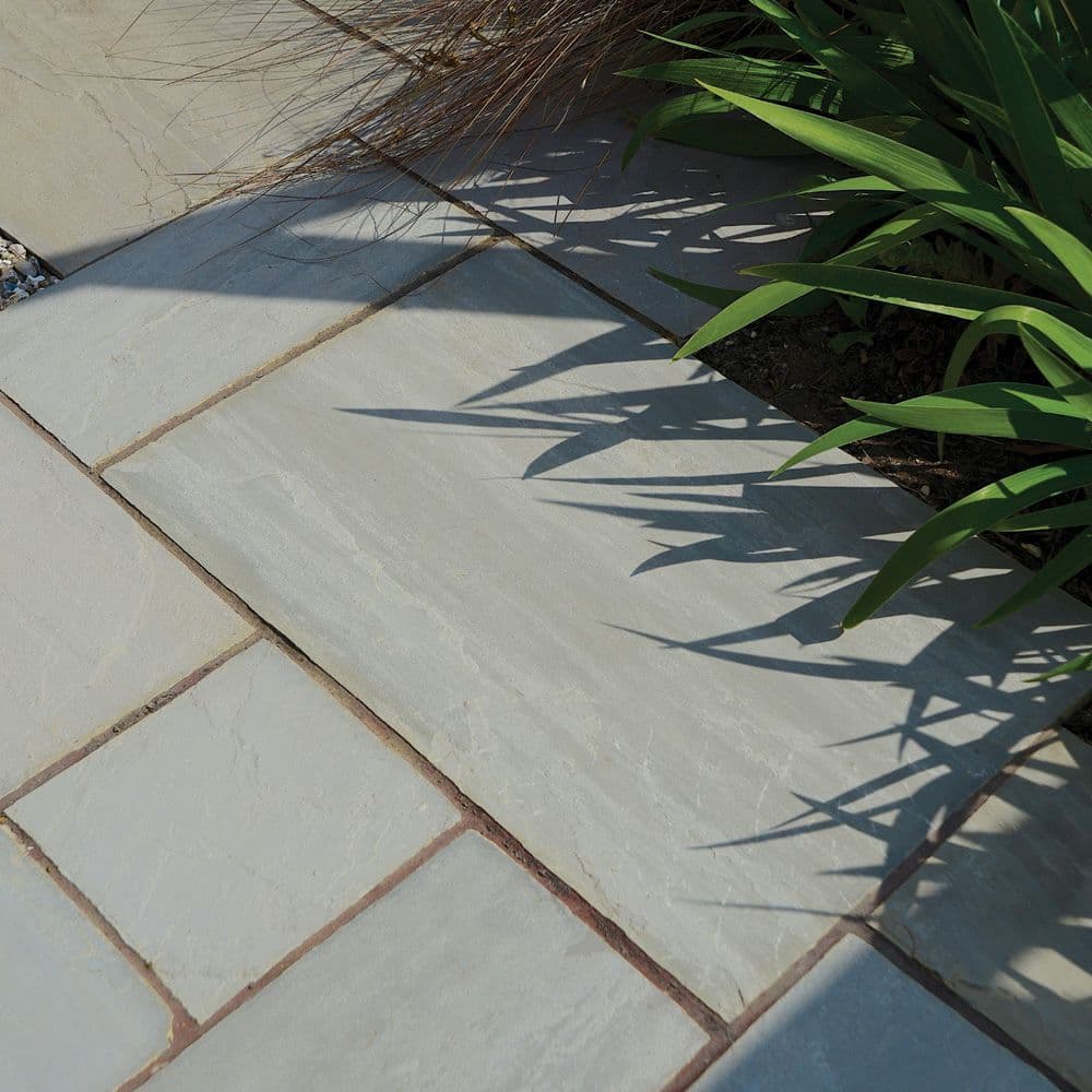 Pavestone Paving-Riven Sandstone-Light Grey-PAVING SLABS SINGLE SIZE ...