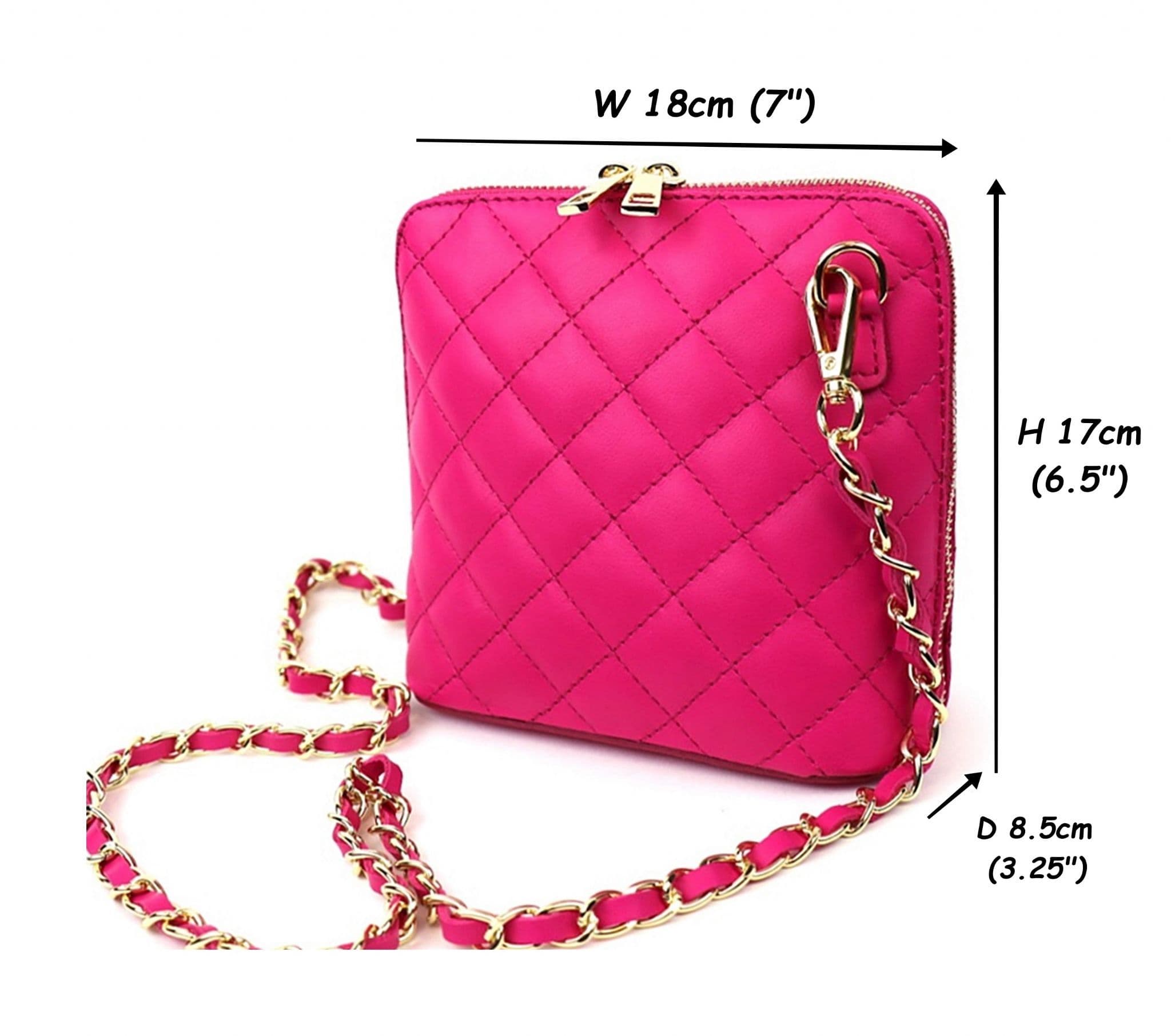 Italian Leather Quilted Crossbody Bag Crossover Shoulder Bag