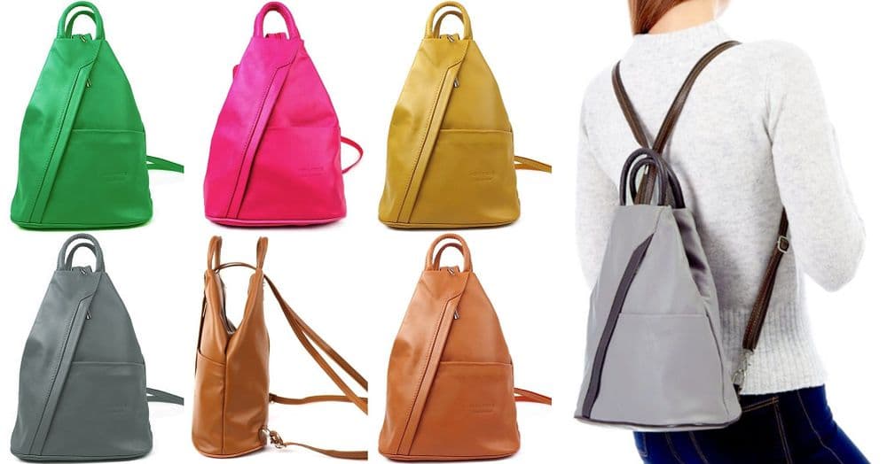 Rucksack Backpack Shoulder Bag Vera Pelle Super Soft Italian Leather ...