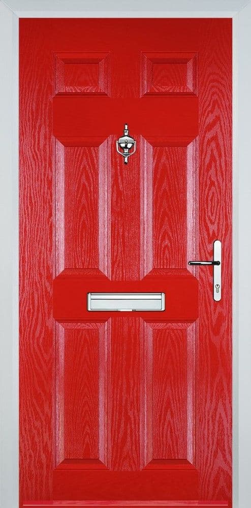6 Panel Composite External Door - Red