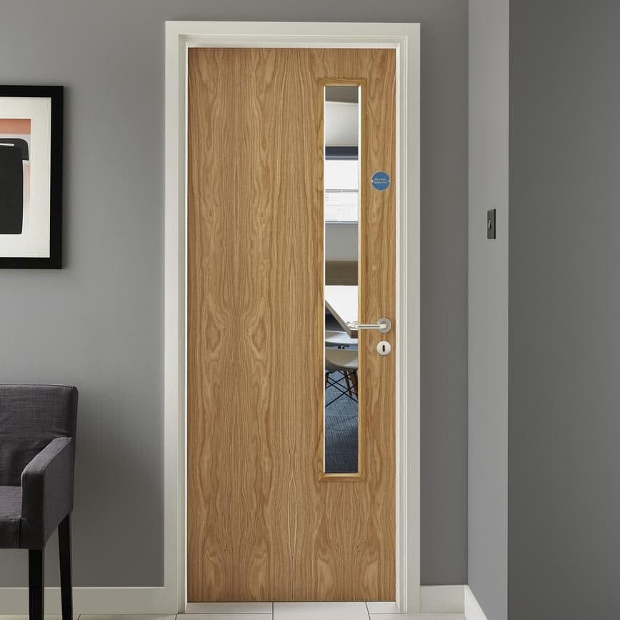 Veneer Oak Fire Door 20G Glazed FD30