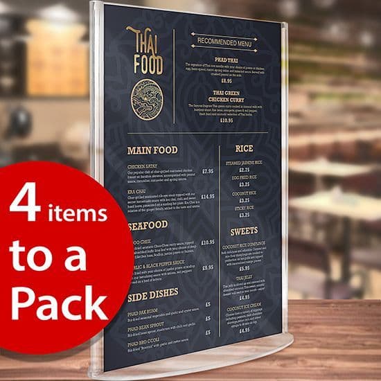 Overture Acrylic Table Top Menu Holder