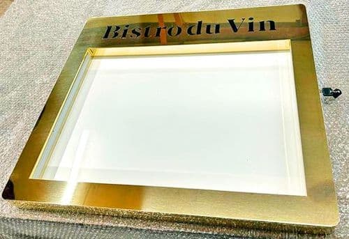 Menu Cases, LED lit, High Quality Menu Boxes finished in Brass, Chrome ...