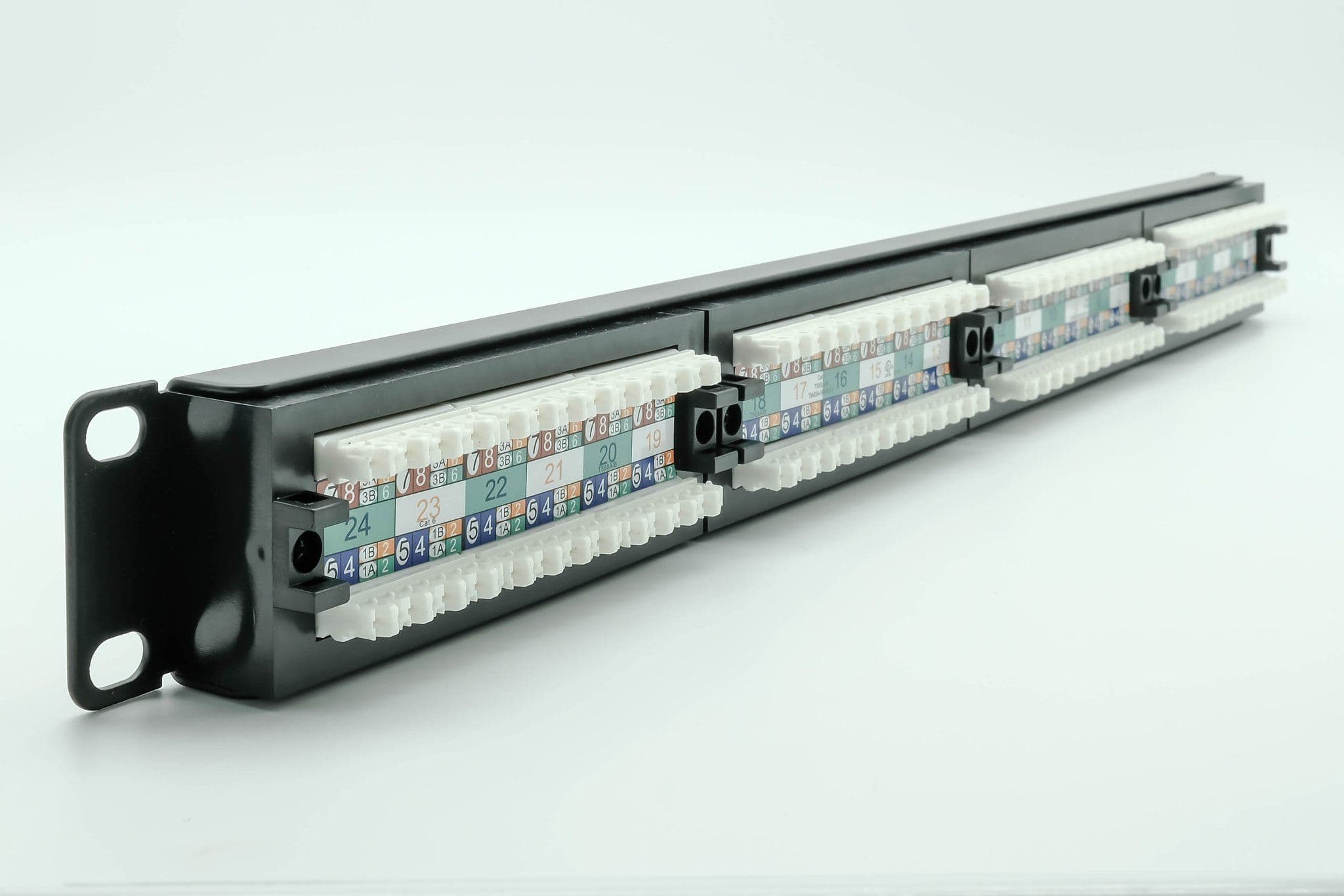 1U 19" 24 Port CAT6 Network RJ45 Patch Panel UTP 110 w/ Back Bar PPAN ...