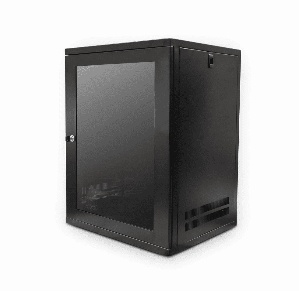 21U 450mm 19" Data Rack Wall Cabinet with shelf - Black CAB-W21U-EL450