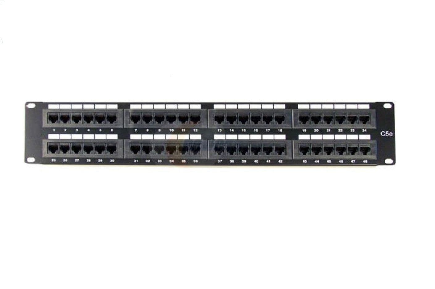 2U 19" 48 Port CAT5E Network RJ45 Patch Panel UTP PPAN-48-LC