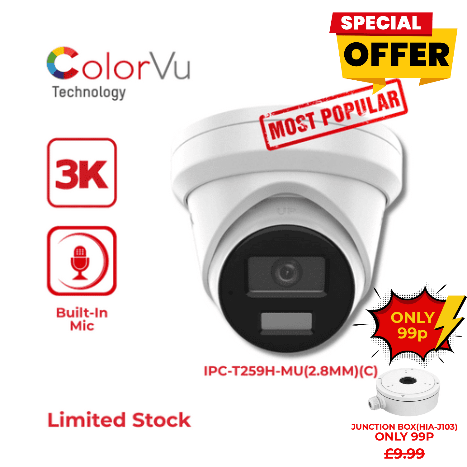 3K/5MP Hilook By Hikvision IPC-T259H-MU 2 8MM C ColorVu Fixed Turret IP ...