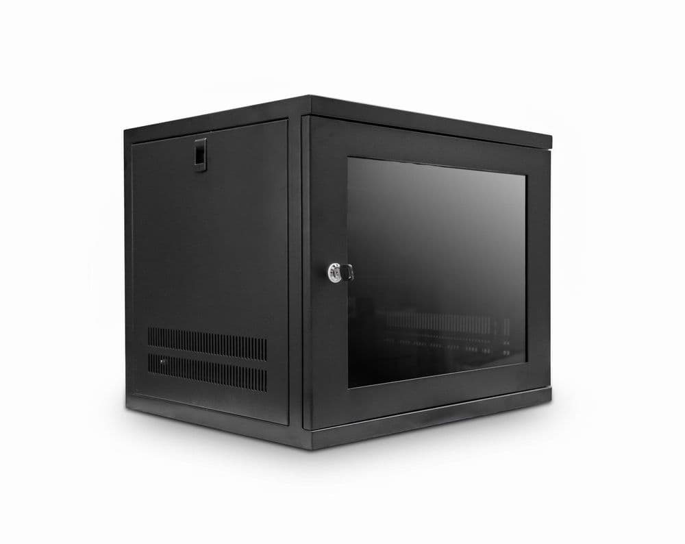 9U 450mm 19" Data Rack Wall Cabinet W/ Shelf - Black CAB-W9U-EL450