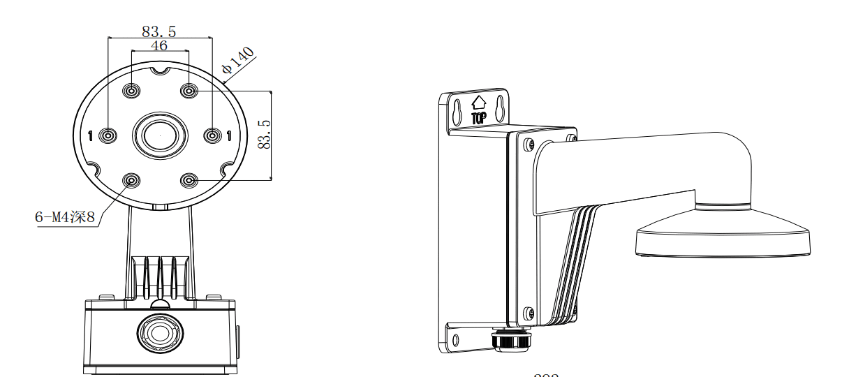 DS-1273ZJ-140B Wall Mount With Deep Fitting Junction Box