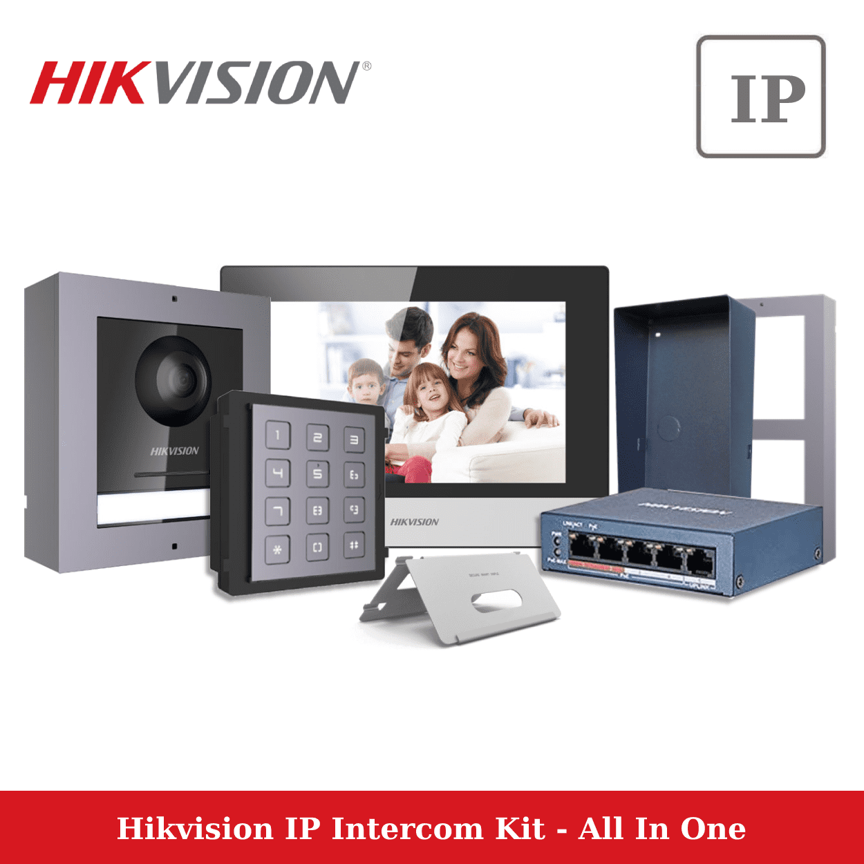 Hikvision DS-KIS602 B All in 1 IP PoE Video Intercom Bundle