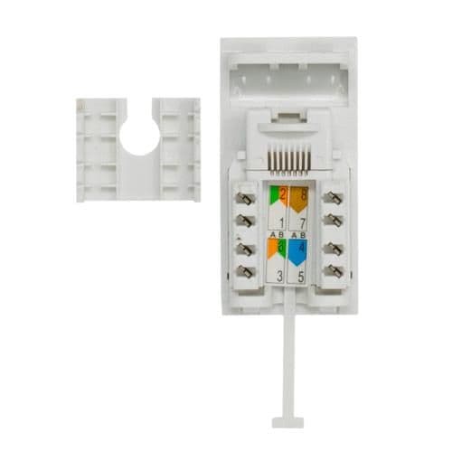 Low Profile LP-MODC5E Cat5e Unshielded RJ45 Outlet Module White Network ...