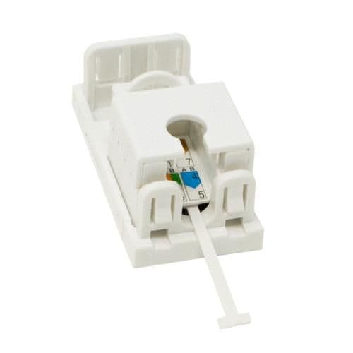 Low Profile LP-MODC5E Cat5e Unshielded RJ45 Outlet Module White Network ...