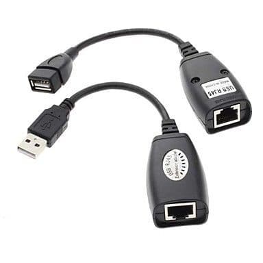 USB Over RJ45 Ethernet LAN Cat5e/6 Cable Extension Extender Adapter Set ...