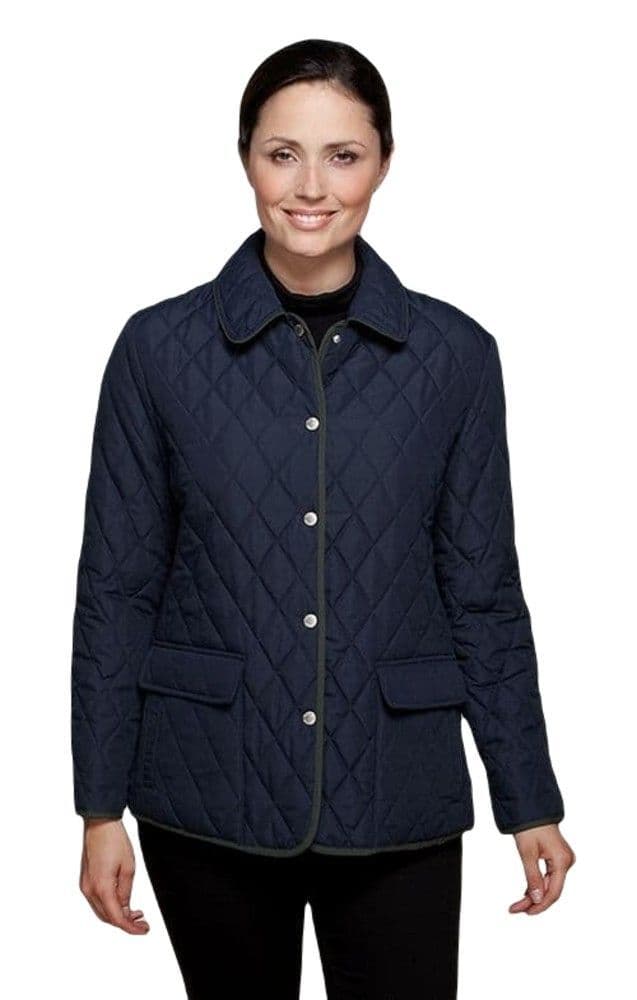 Up To Plus Womens Diamond Quilted Navy Jacket db907