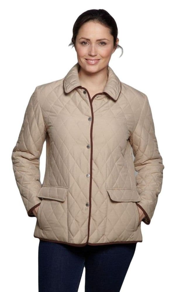 Up to Plus Womens Diamond Quilted Stone Jacket db907