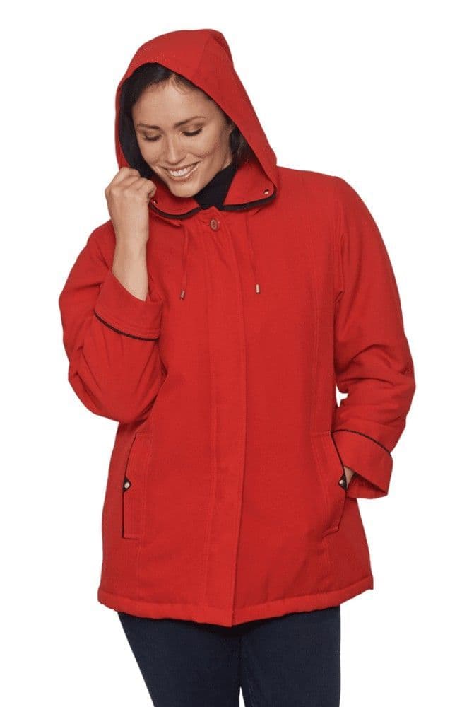 Ladies Mid Weight Padded Red Jacket db1889