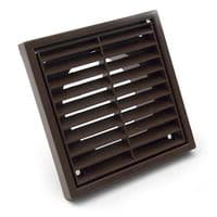 Fixed Four Inch 100mm Spigot Brown Extractor Fan Grille