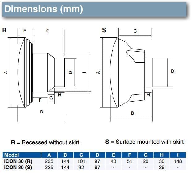 Airflow ICON 30 Powerful Stylish 118m3/hr 6 inch Extractor Fan