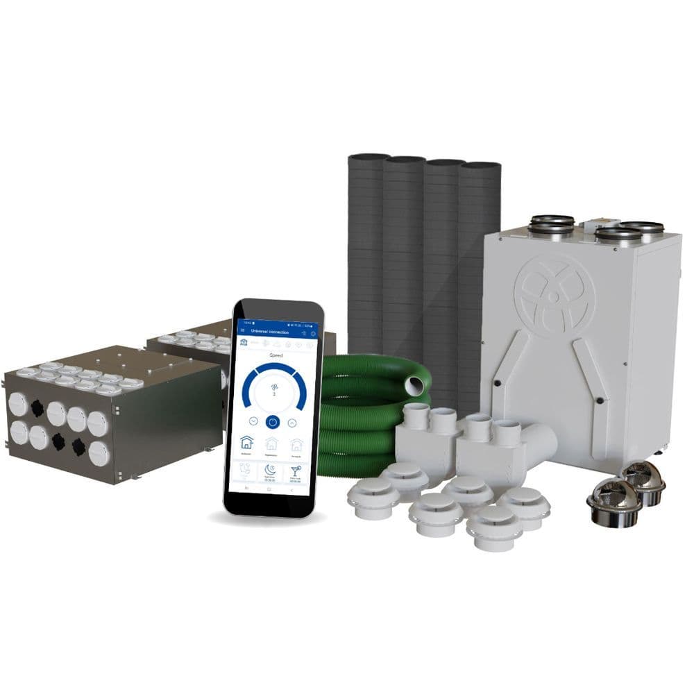 Blauberg Komfort 2-Bed House, Complete Vertical MVHR Heat Recovery ...
