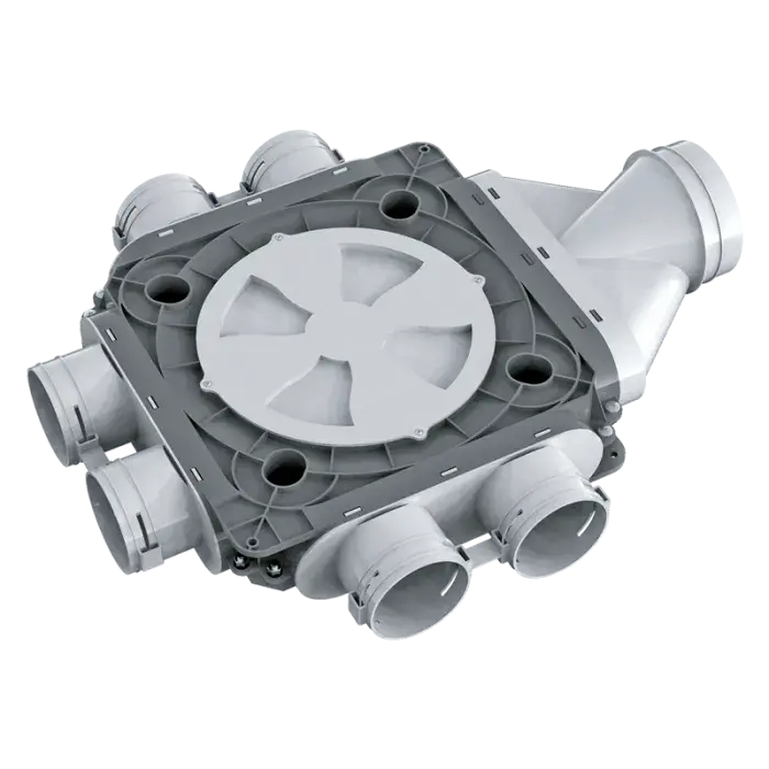 BlauFast 75mm Plastic Radial Duct Manifold Box - 125mm Connection - 6 ...
