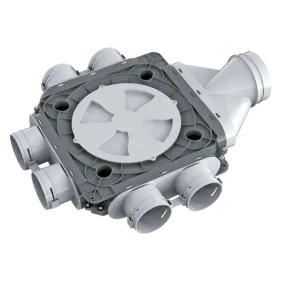 BlauFast 75mm Plastic Radial Duct Manifold Box - 125mm Connection - 6 ...