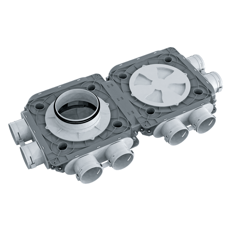 BlauFast 75mm Plastic Radial Duct Manifold Box - 160mm Connection - 8 ...
