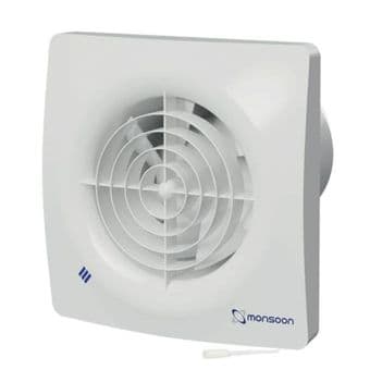 Monsoon MON-S100HT Silent Bathroom Extractor Fan with Humidistat and Timer
