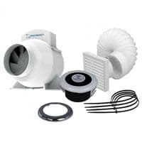 Monsoon UMDTKLED Inline LED Shower Light Extractor Fan Kit
