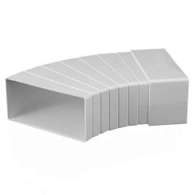 Rectangular Flat Duct 204 x 60 mm Horizontal 45 Degree Bend