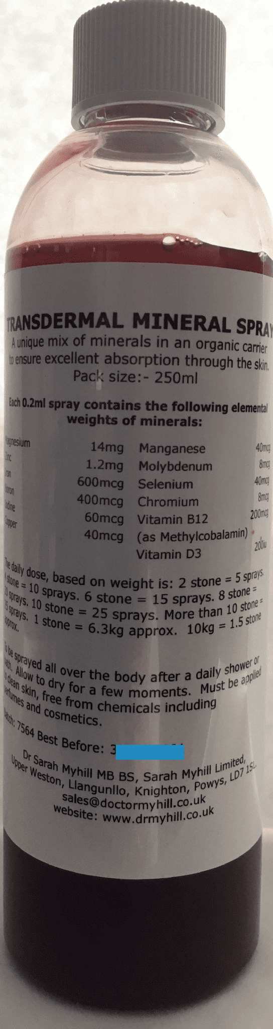 A Special Offer - Transdermal Mineral Spray 250ml