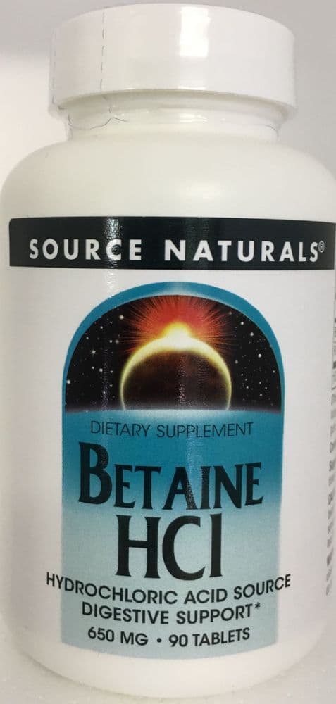 Hydrochloric Acid with pepsin 90 tablets - SOURCE NATURALS