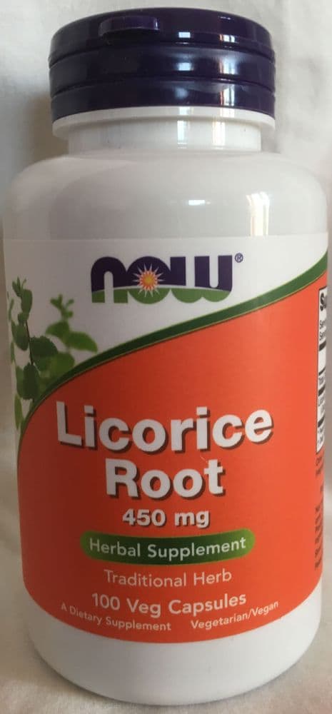 Licorice Root 450mg 100 Veg Capsules - NOW