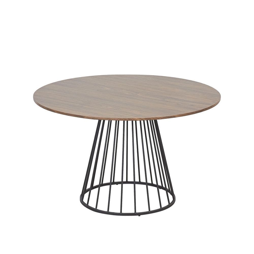 Mmilo Liverpool Style Walnut Effect MDF Table with Black Chrome Legs- 120cm