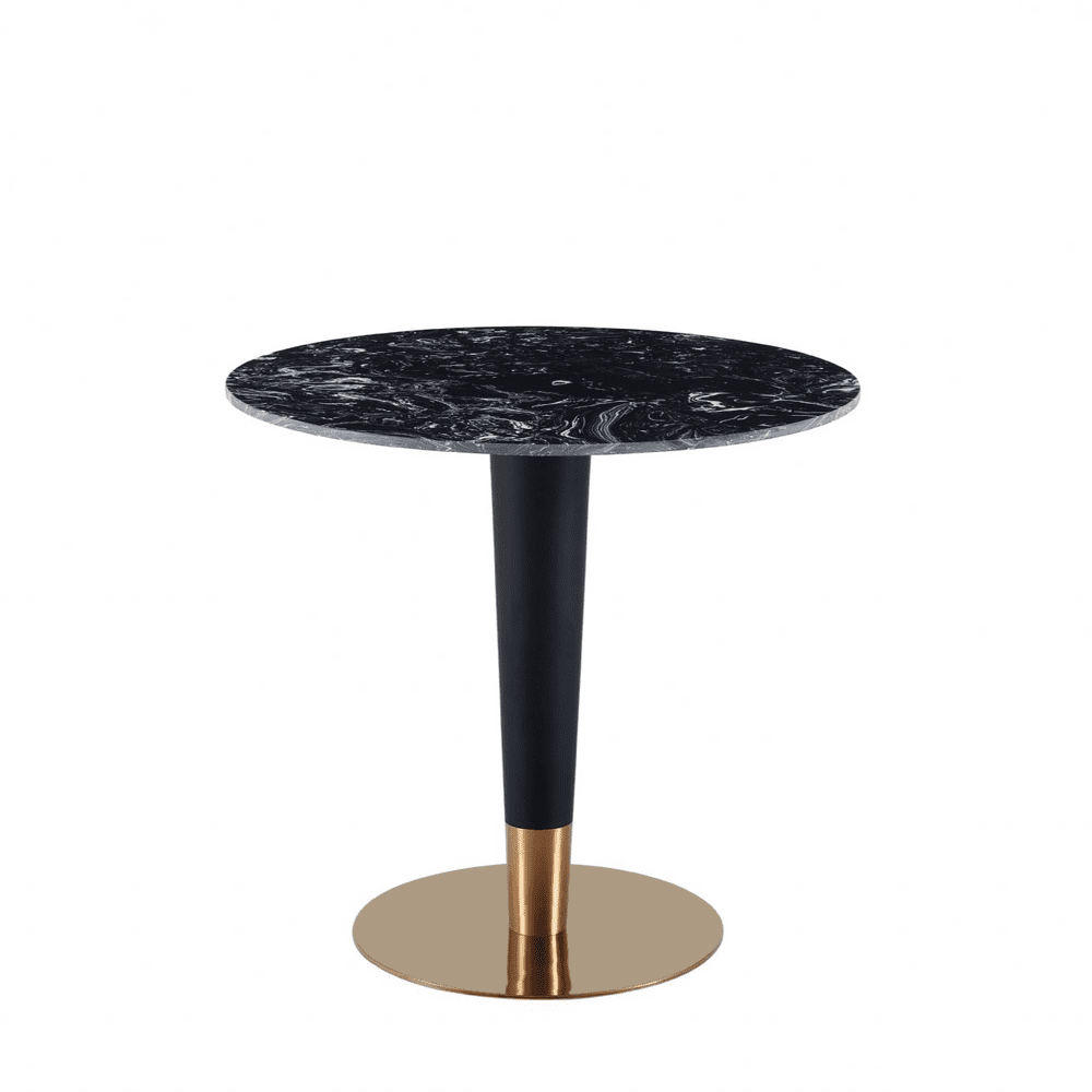 Mmilo New Black Round Pantheon Dining Table Gold & Black leg- 60cm