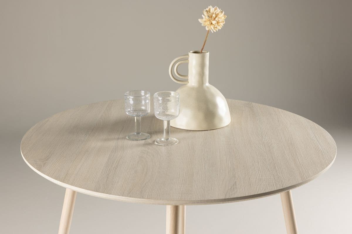 Plaza Round Dining Table 100cm- Whitewash