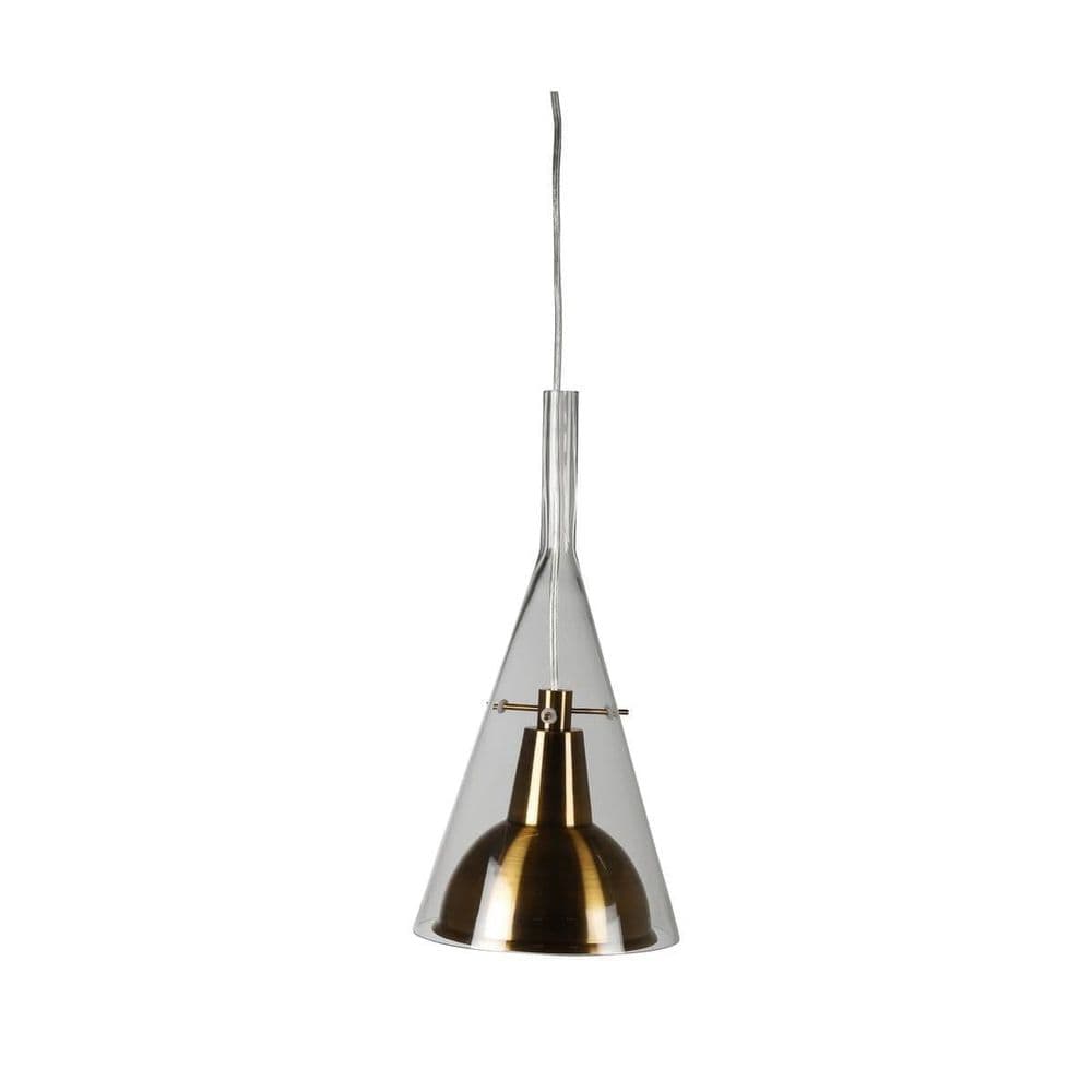 Sirius Pendant clear glass with gold metal D250xH400