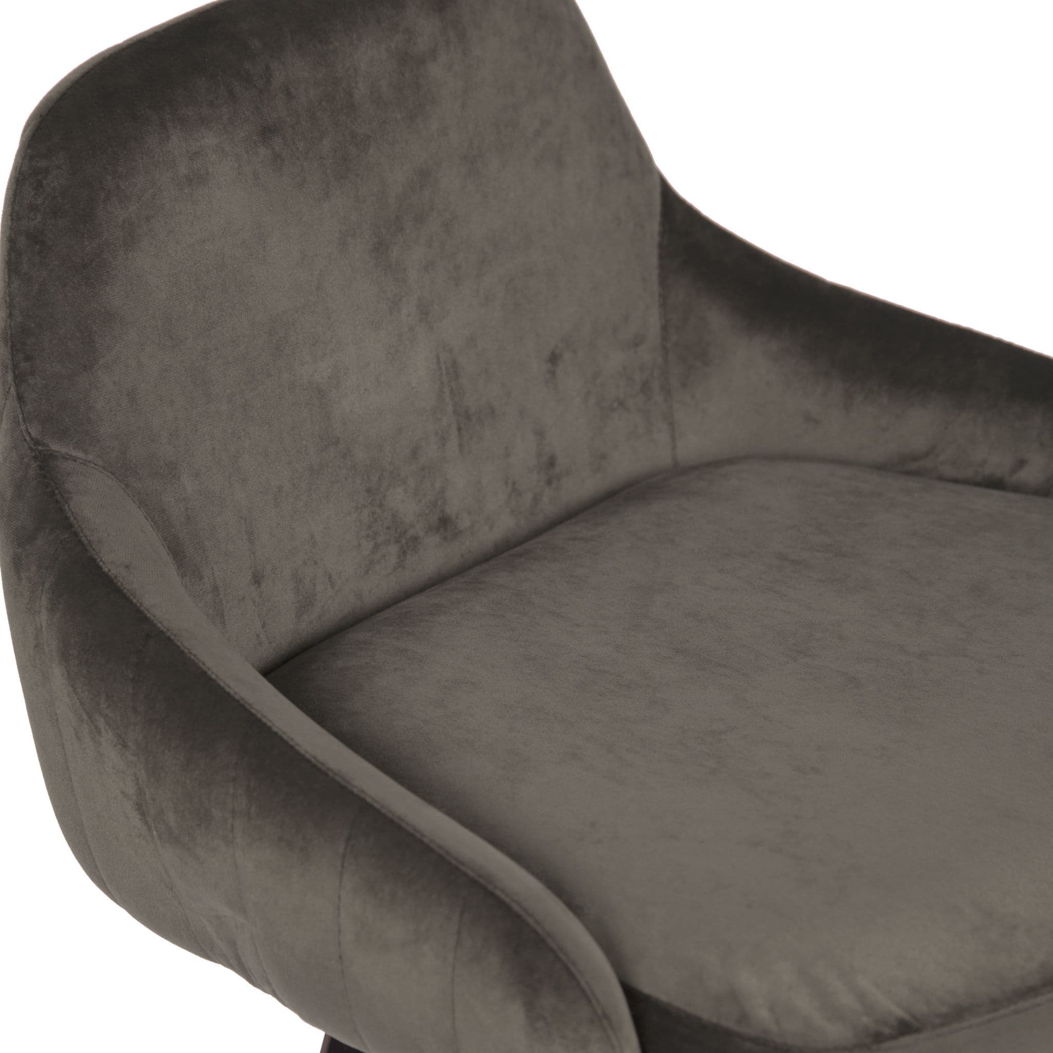 x2 Grey Alfa Velvet Cushioned Barstool