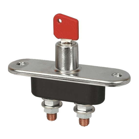 Battery Isolator with Removable Key in On or Off Position