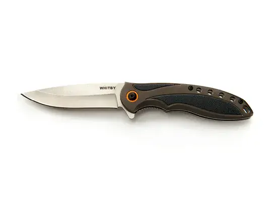 Whitby Liner Lock Knife - Grey Aluminium 3 25"