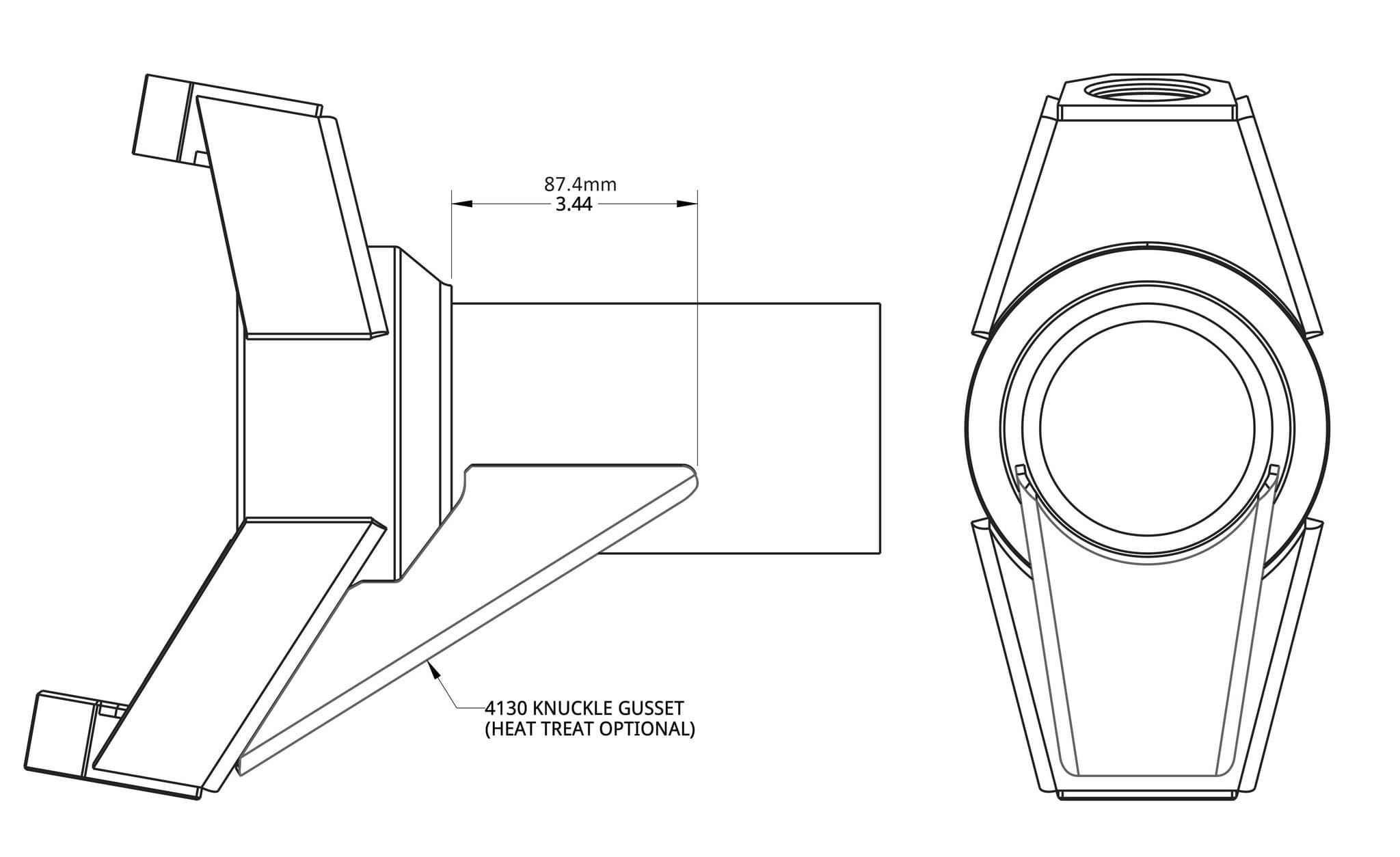 Knuckle Gussets 3 " 88 9mm Housing