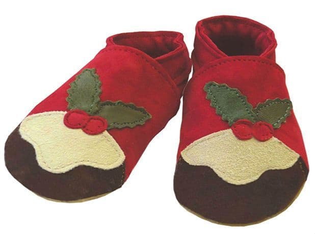 Christmas Pudding Shoes 6 to 12 Months