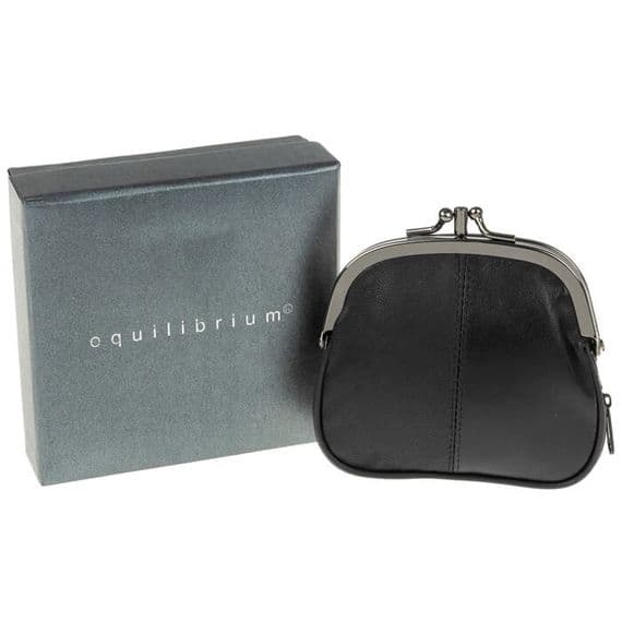 Equilibrium Leather Small Black Purse