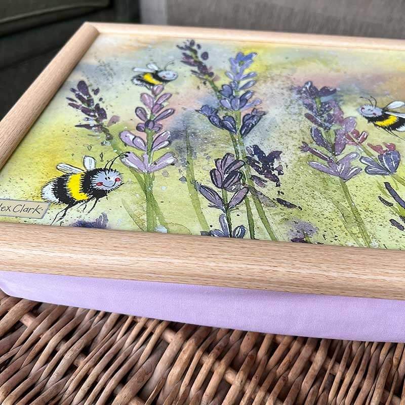 Lavender Bees Lap Tray by Alex Clark