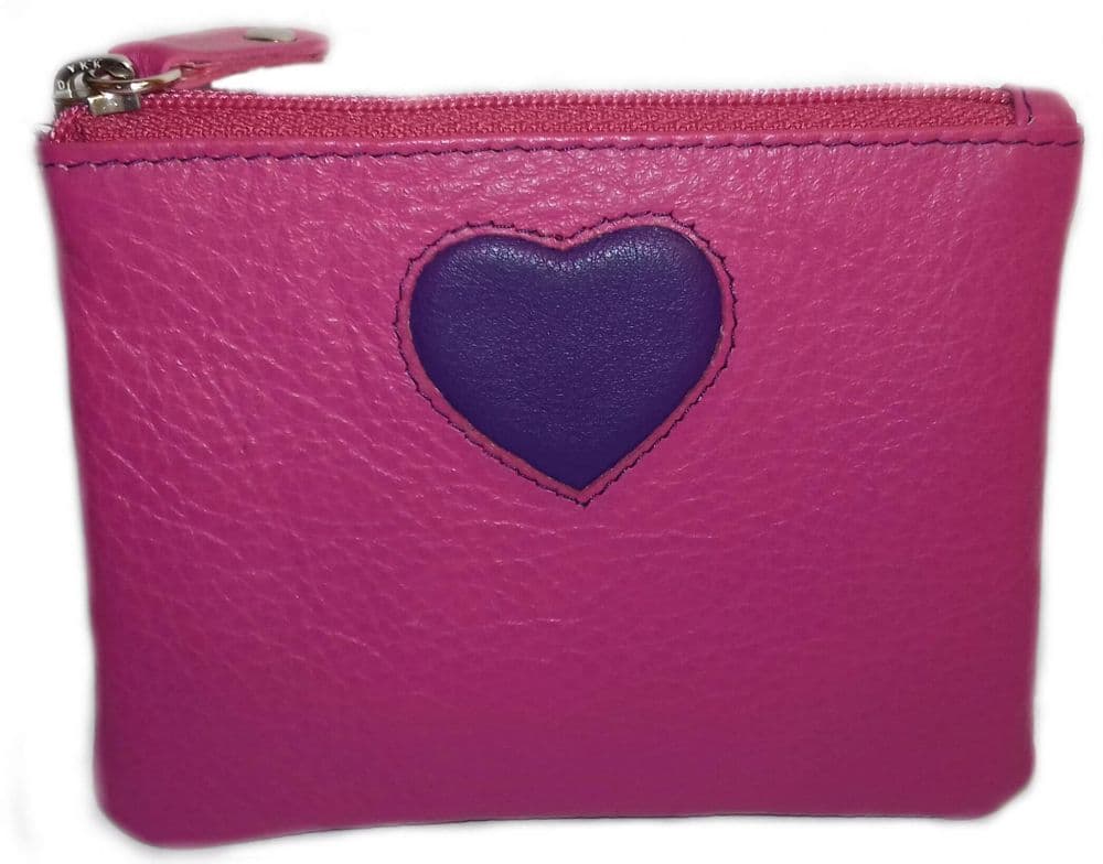 Leather Pinky Small Heart Pink Coin Purse