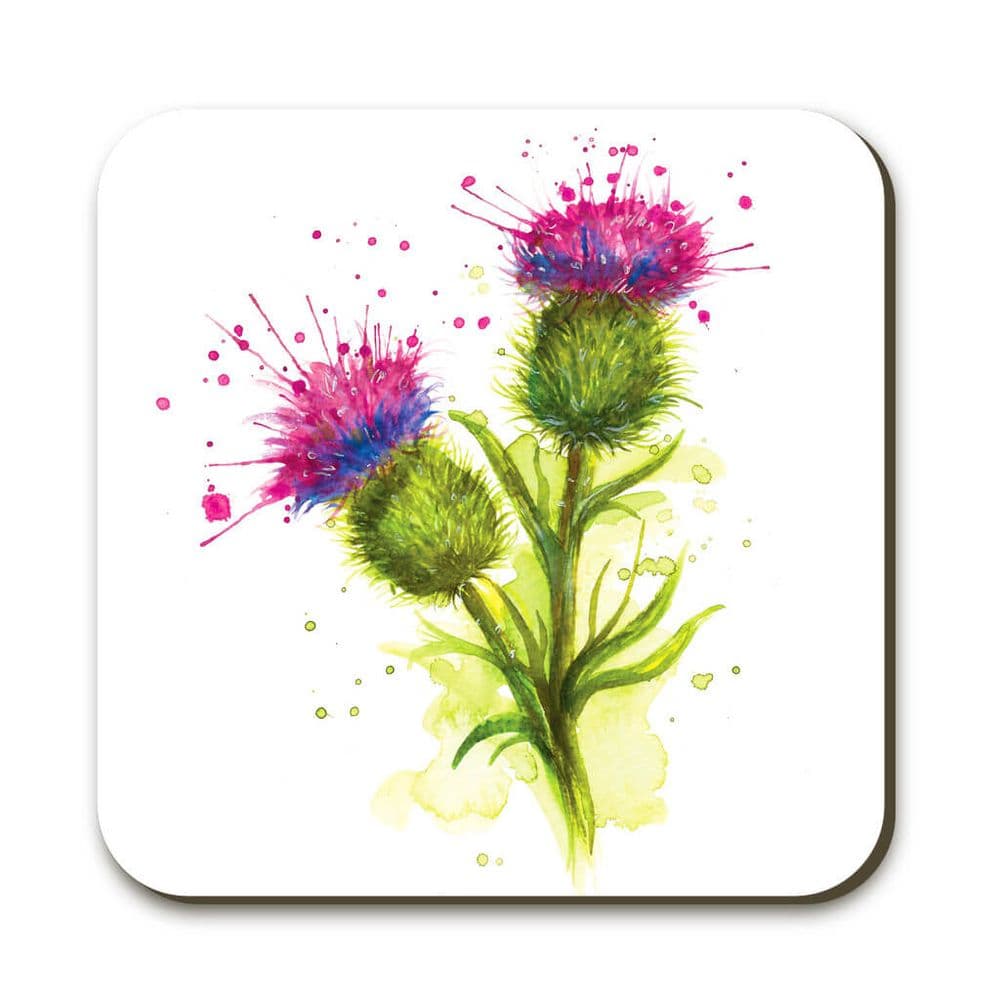 Splatter Thistle Coaster by Katherine Williams