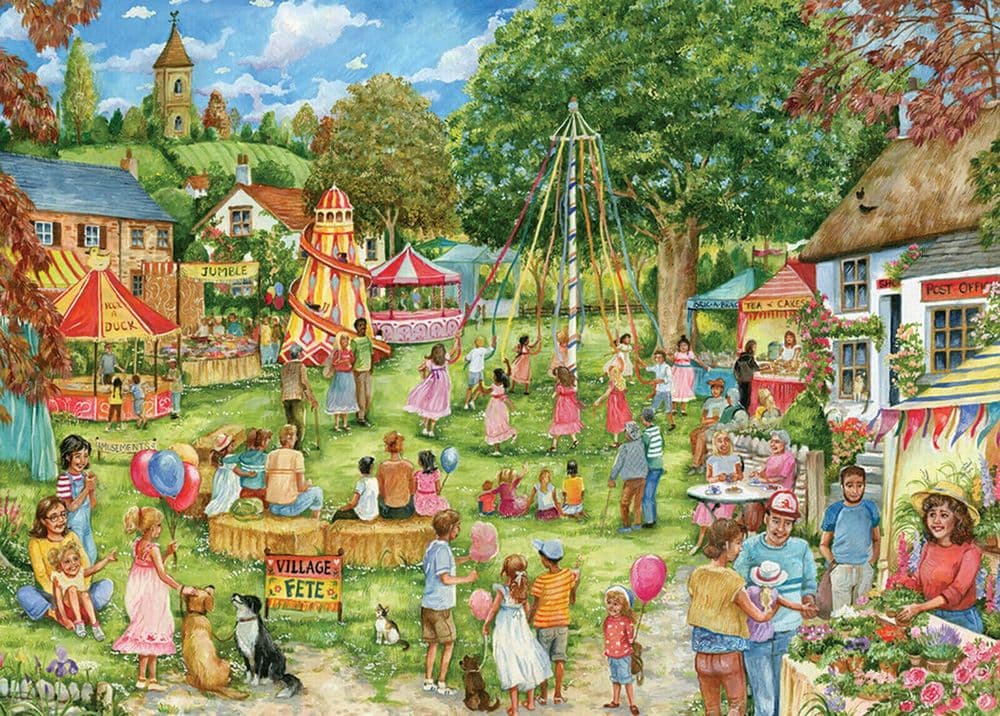 Village Fete by Debbie Cook Rectangular 1000 Piece Jigsaw
